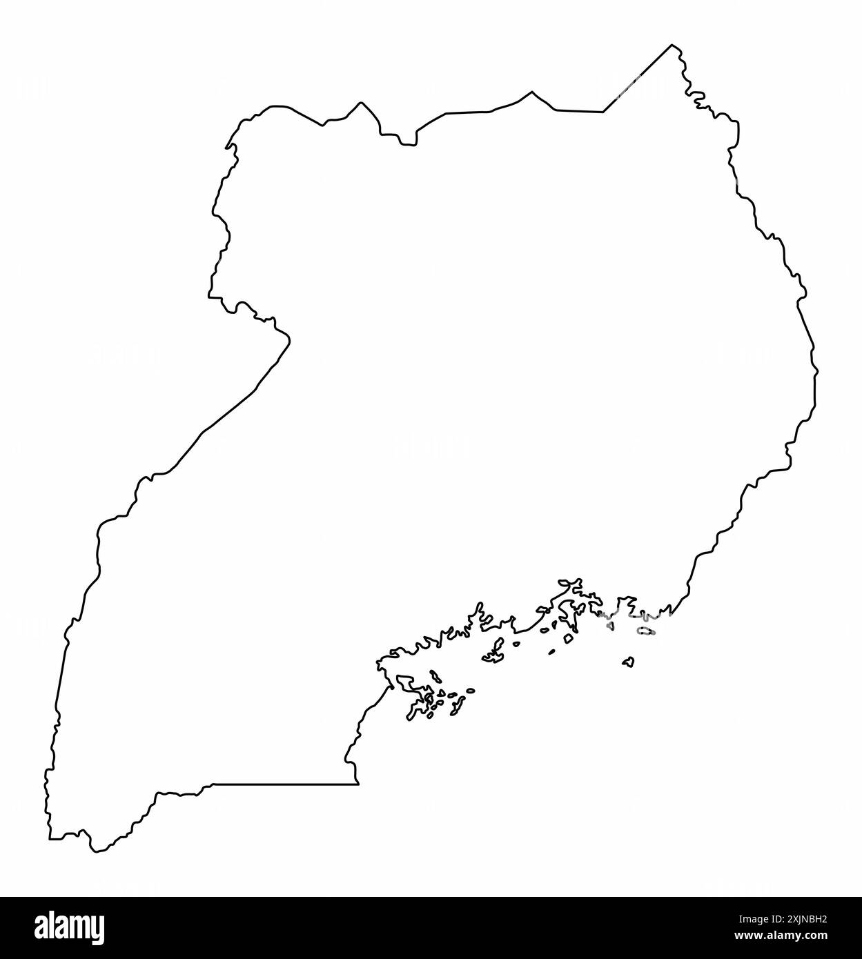 Uganda outline map isolated on white background Stock Vector Image ...