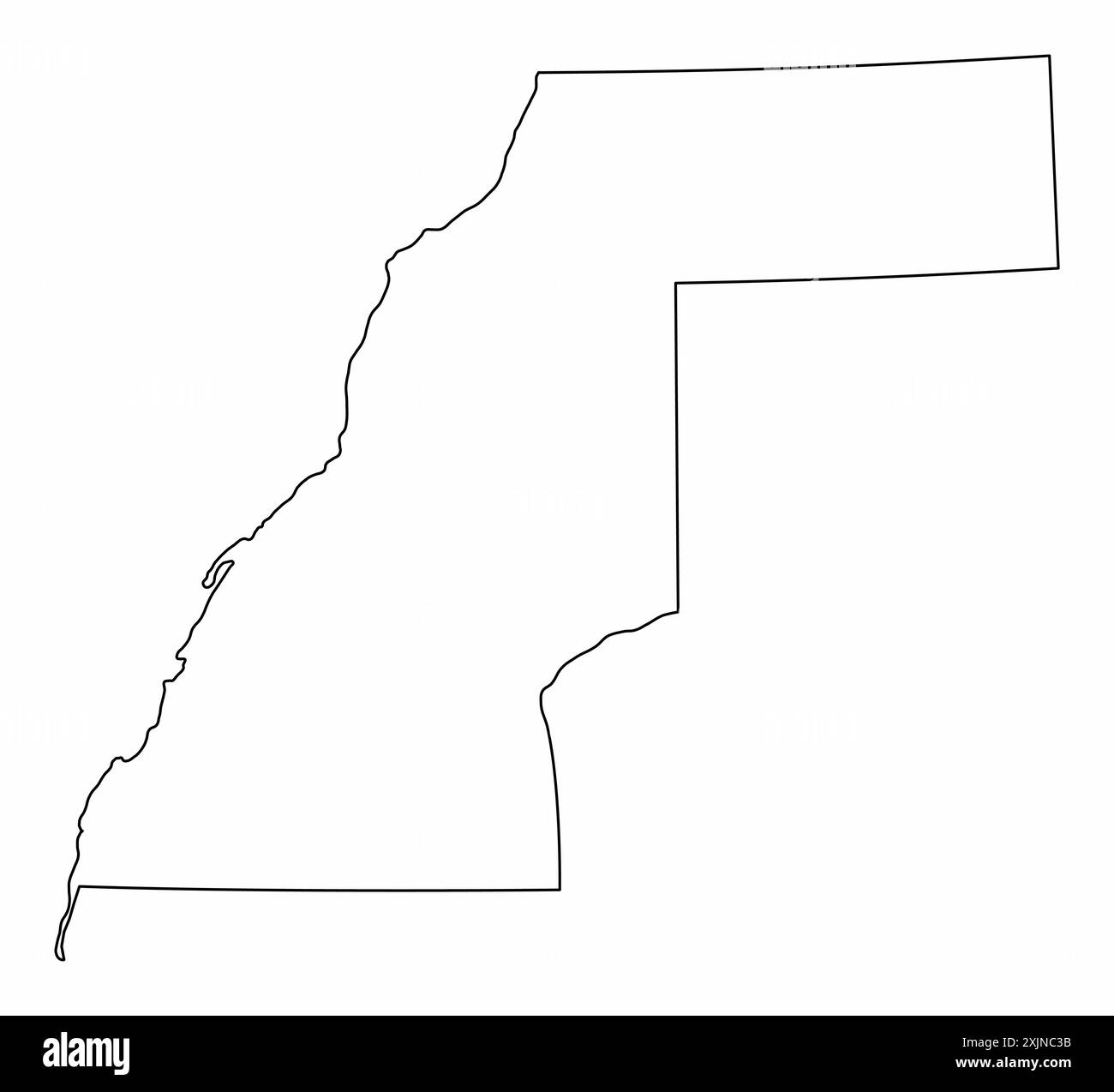 Western Sahara outline map isolated on white background Stock Vector ...