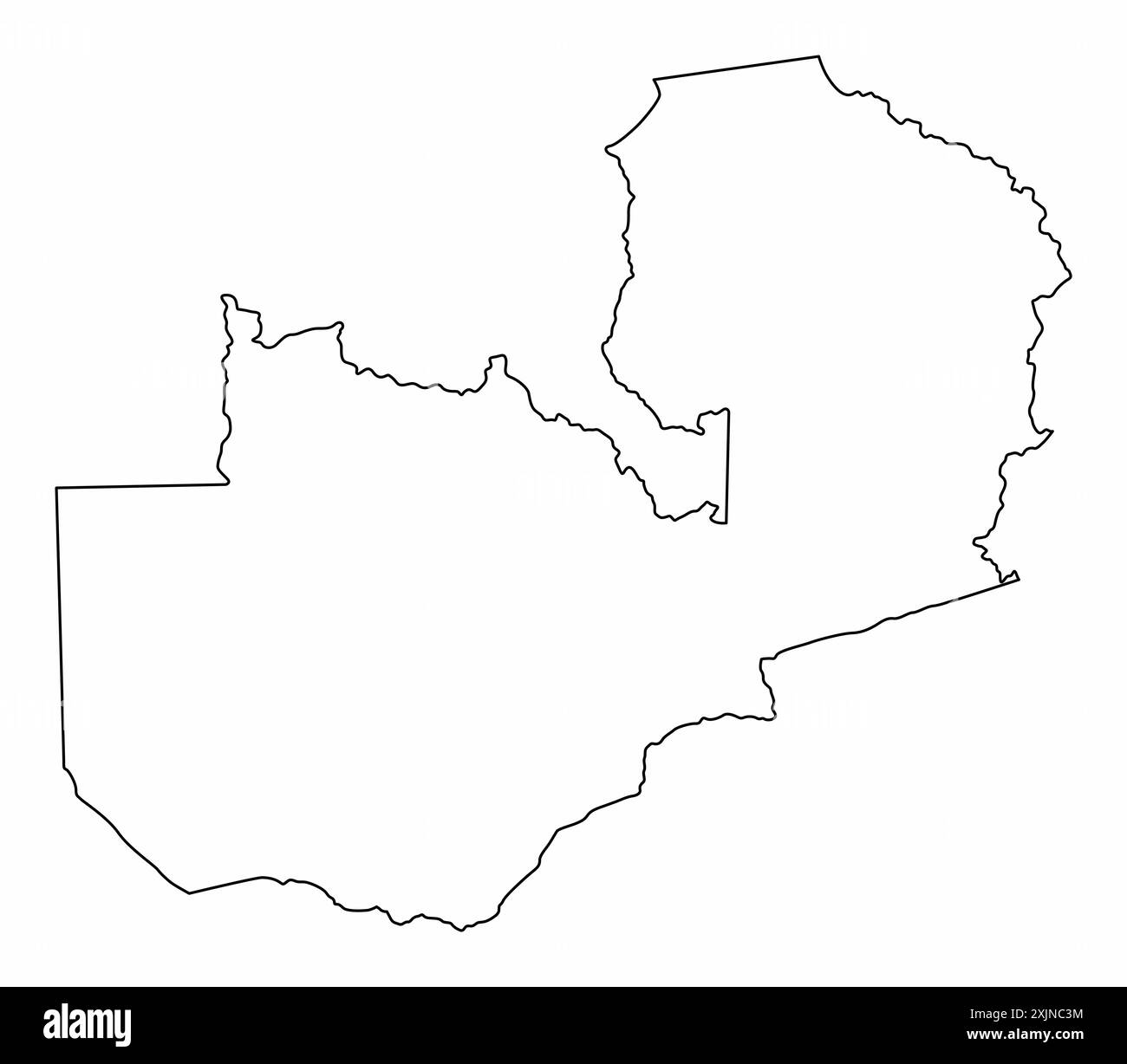 Zambia outline map isolated on white background Stock Vector Image ...