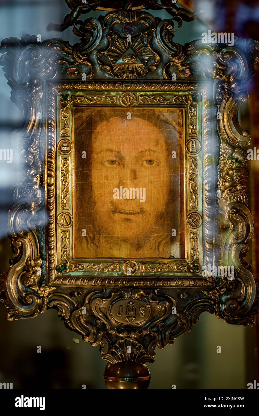 The Holy Face is a depiction of the face of Jesus preserved in ...