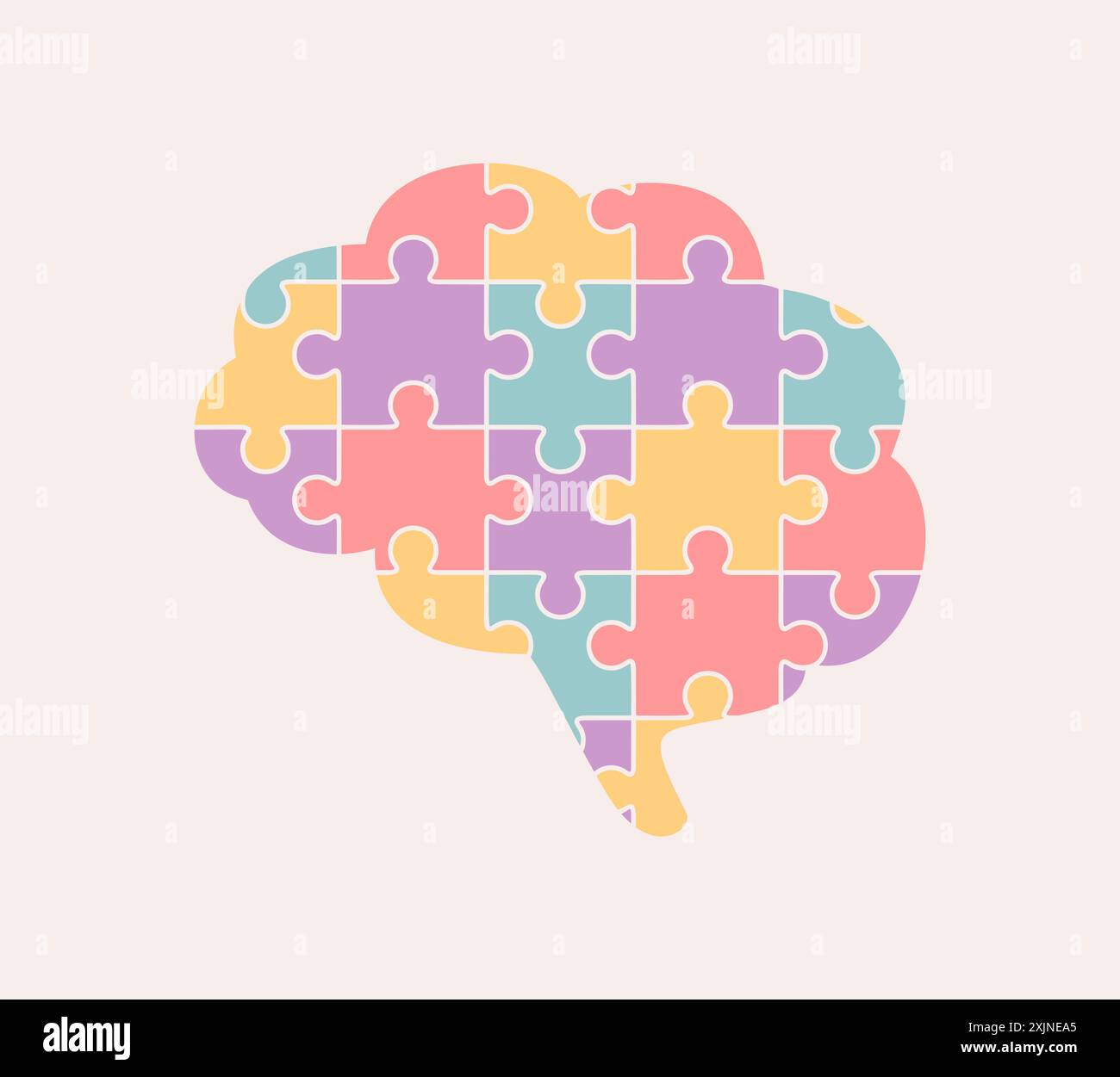Color brain puzzle mental Stock Vector Images - Alamy