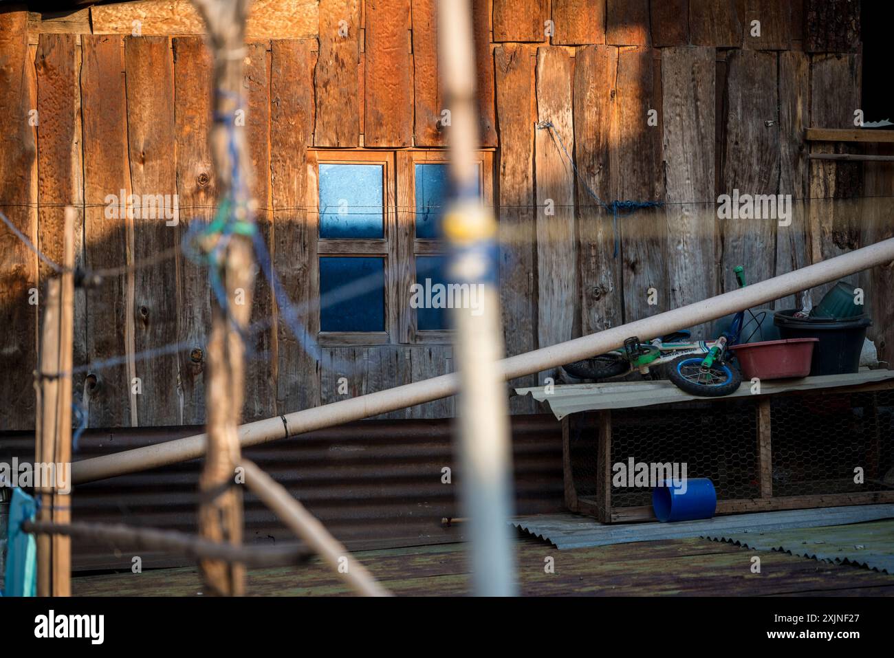 Poor housing, San Marcos La Laguna, Guatemala, Central America Stock ...