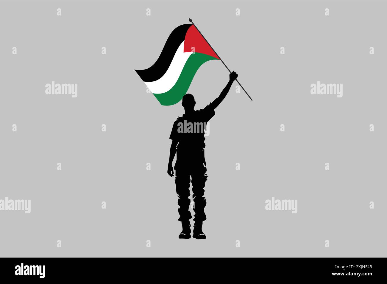 A Man holding The Palestine Flag Stock Vector Image & Art - Alamy