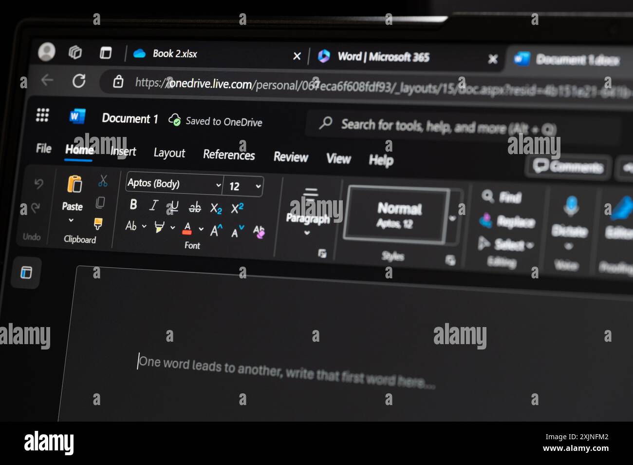 New York, USA - July 19, 2024: New document in Microsoft word app on ...