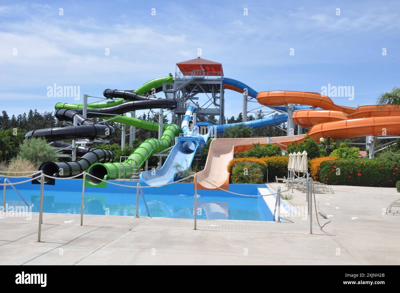 The big waterpark with a beautiful garden, Limassol in Cyprus Stock ...