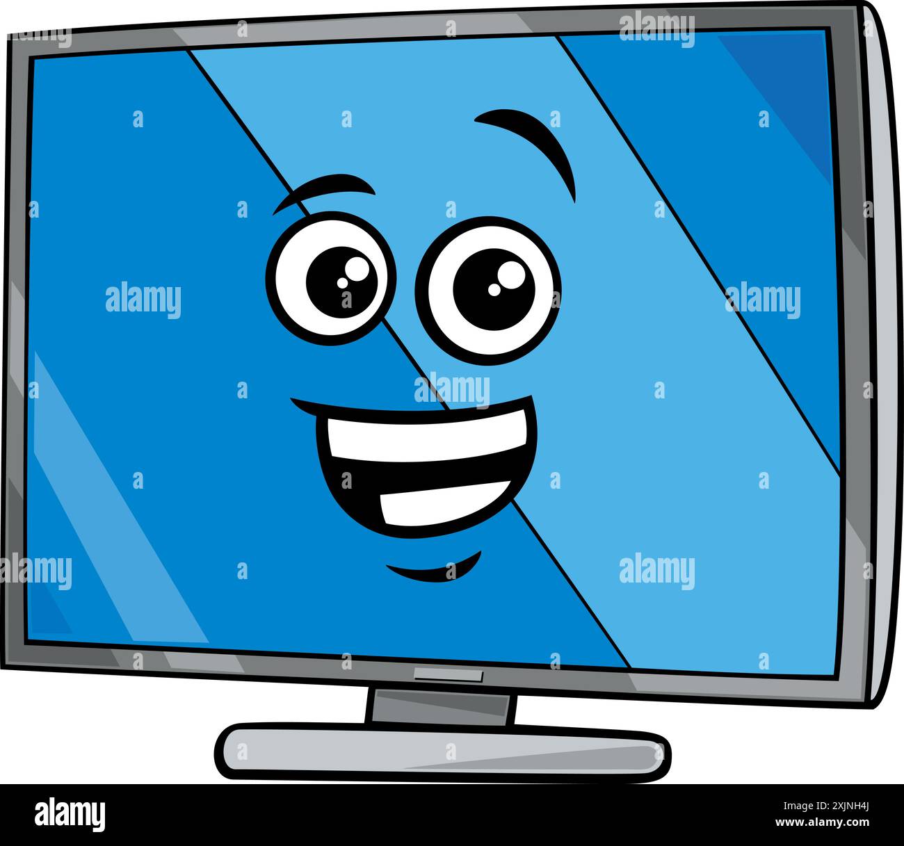 Cartoon illustration of funny tv set or computer monitor object clip ...