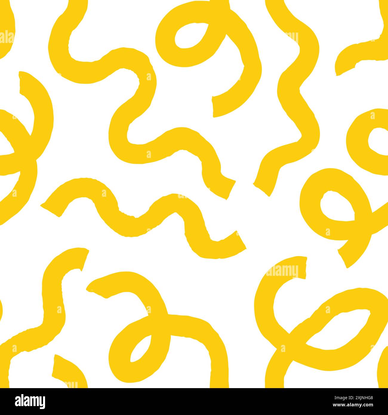 Seamless abstract pattern with squiggles and scribbles. Weaved curved ...