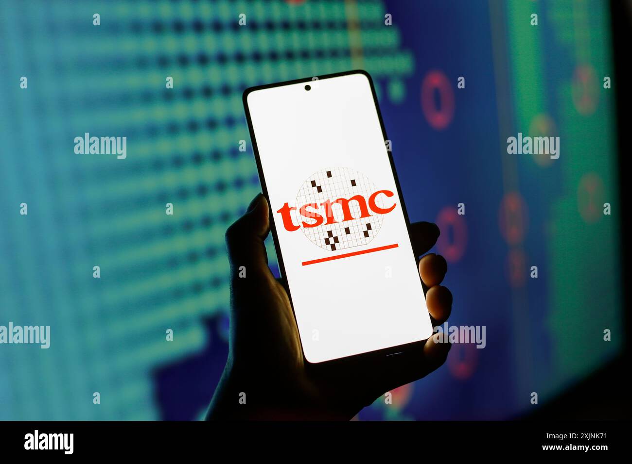 In this photo illustration, the Taiwan Semiconductor Manufacturing ...