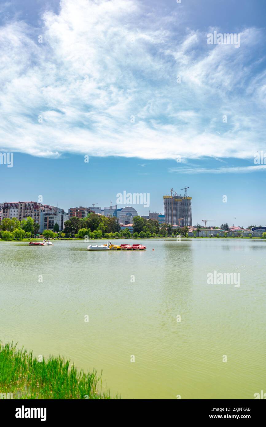 Batumi, Georgia - 14 JUNE 2024: Nuri Lake is a natural lake surrounded ...