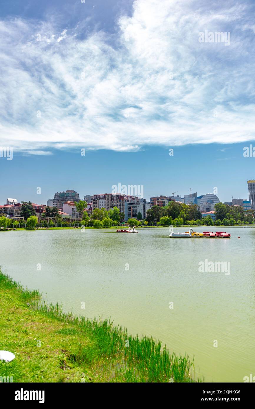 Batumi, Georgia - 14 JUNE 2024: Nuri Lake is a natural lake surrounded ...
