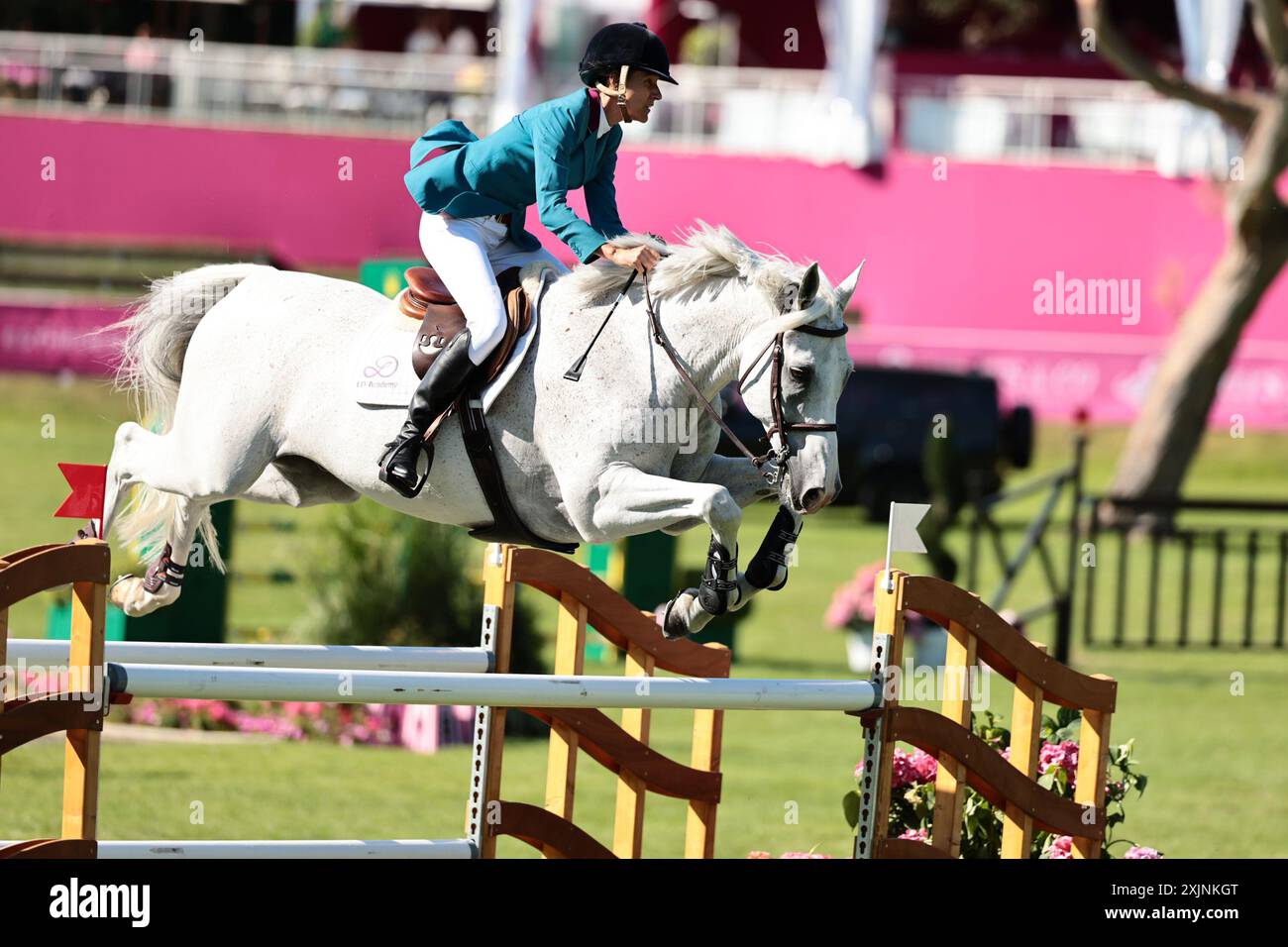 Luciana Diniz of Brazil with Vertigo Du Desert during the CSI5* Prix ...