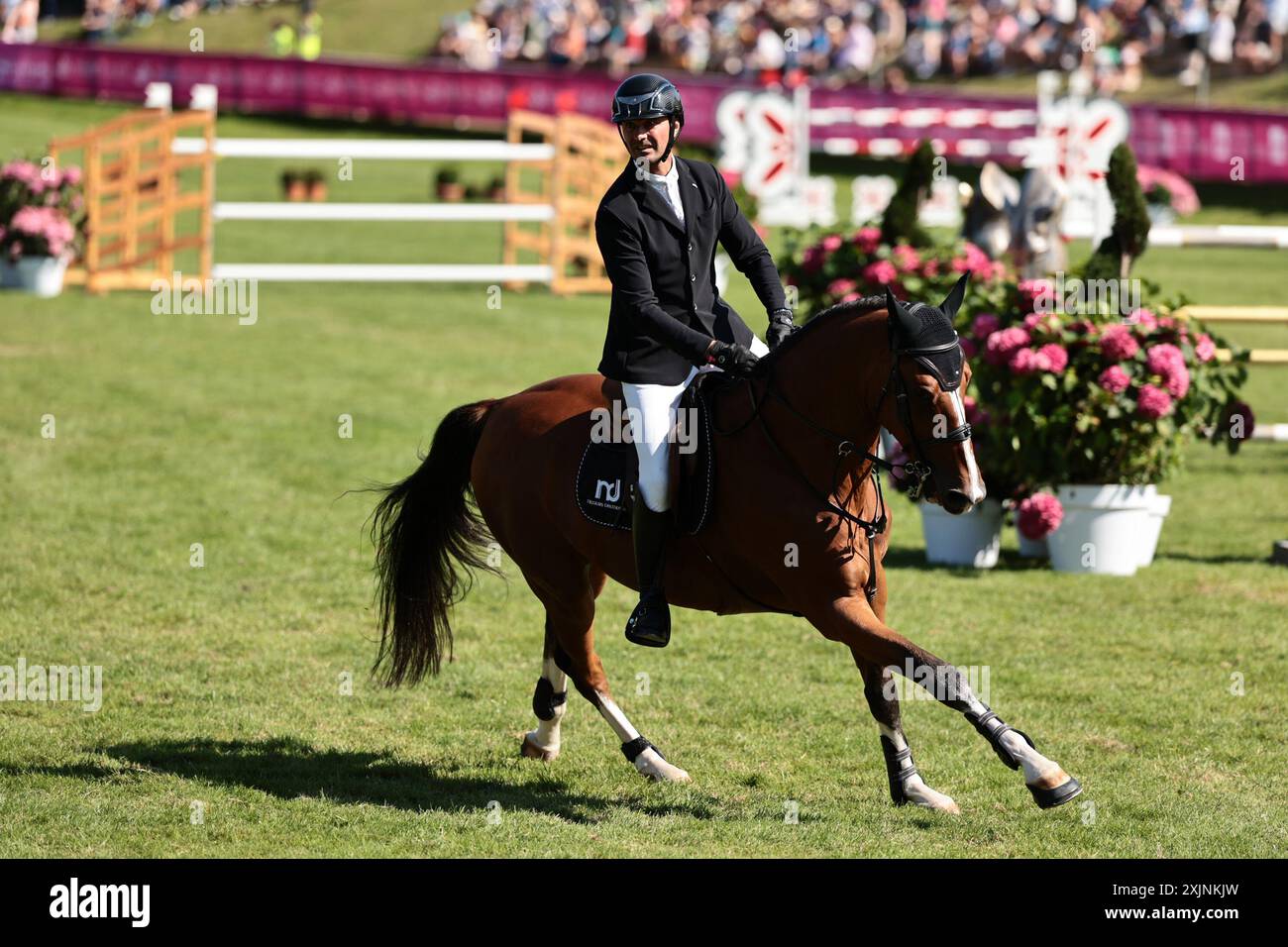 Nicolas Delmotte of France with Jordan Molga M during the CSI5* Prix ...