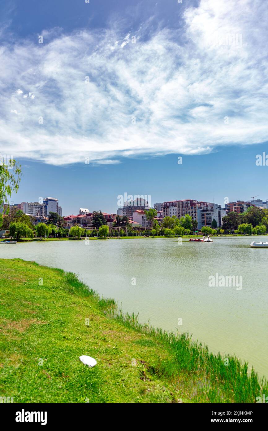 Batumi, Georgia - 14 JUNE 2024: Nuri Lake is a natural lake surrounded ...