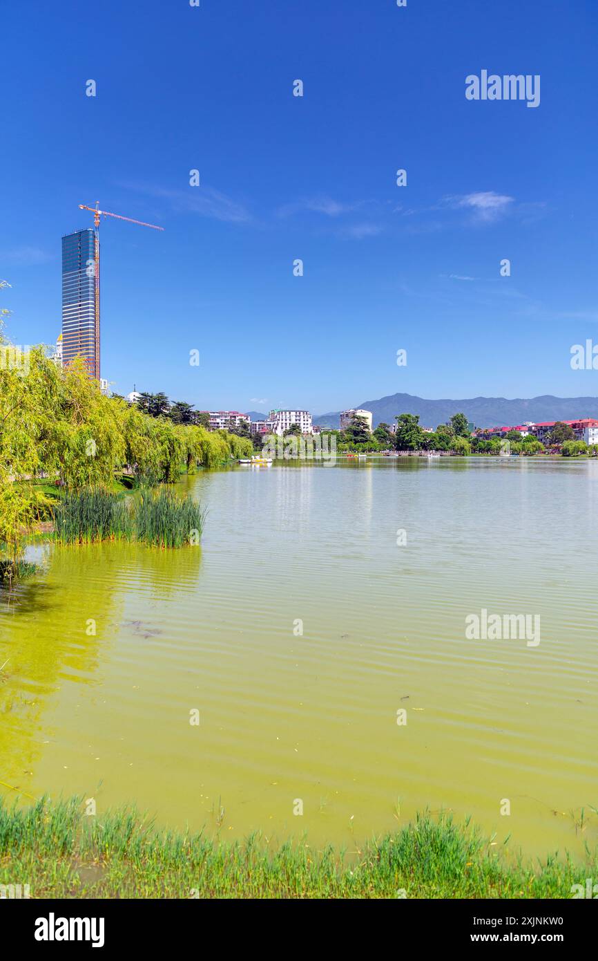 Batumi, Georgia - 14 JUNE 2024: Nuri Lake is a natural lake surrounded ...