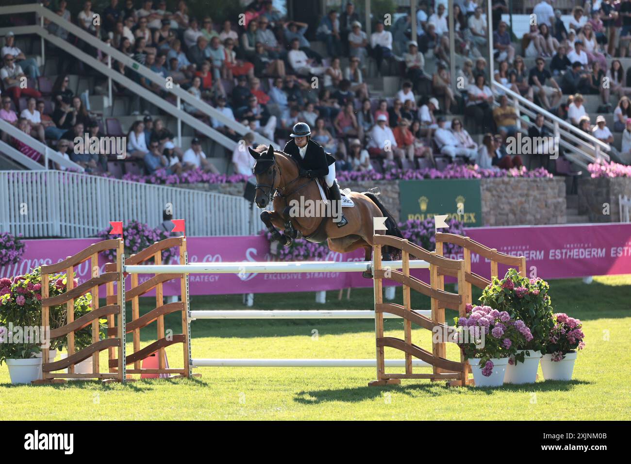 Julio Arias Cueva of Spain with Peanuts Van Baublo during the CSI5 ...