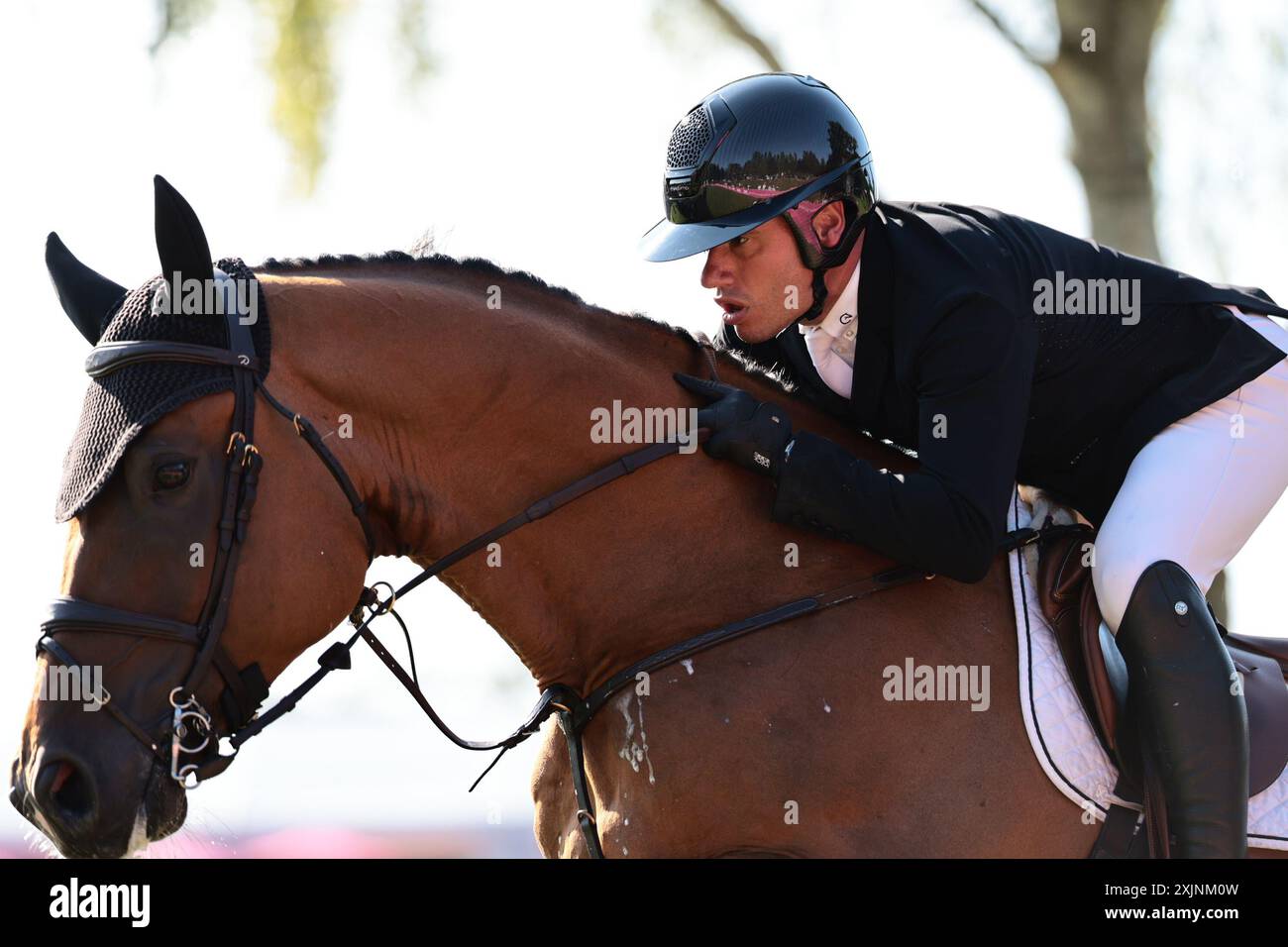 Julio Arias Cueva of Spain with Peanuts Van Baublo during the CSI5 ...