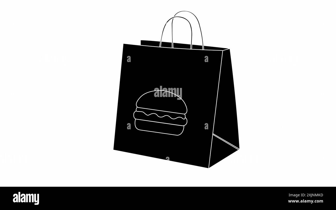 Lunch paper bag icon Black and White Stock Photos & Images - Alamy