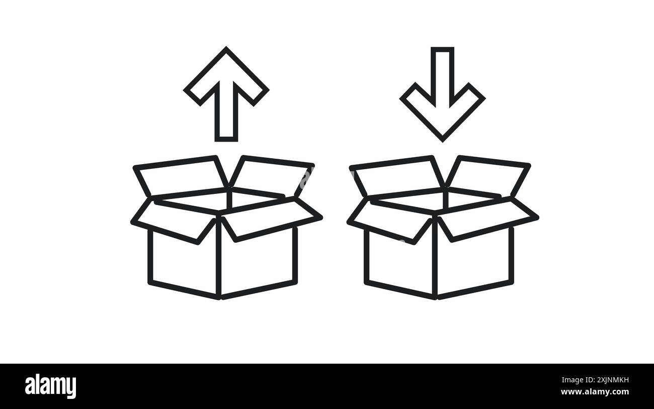 Cardboard box with arrows Stock Vector Images - Alamy