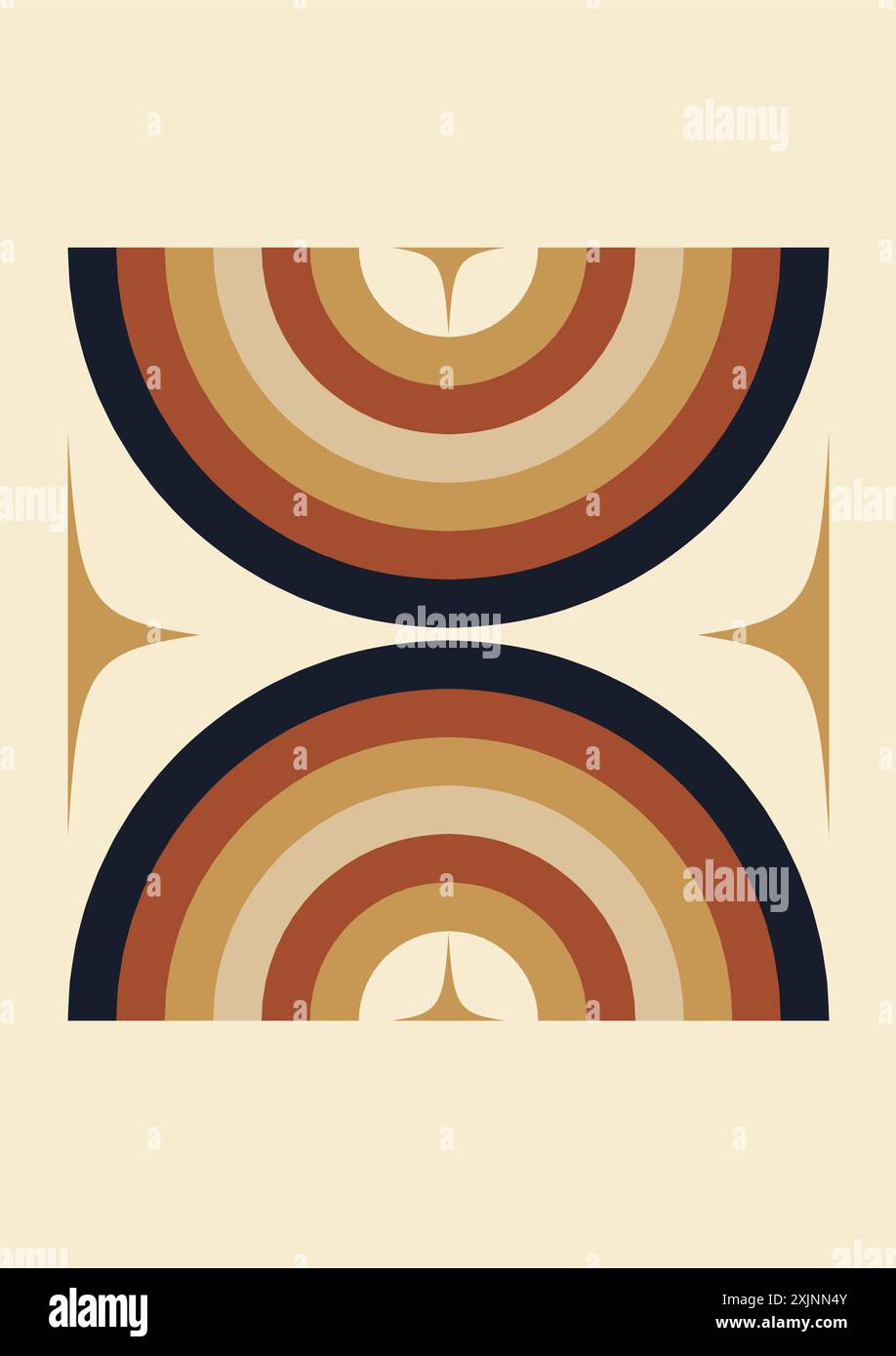 Abstract contemporary aesthetic background with rainbow and stars ...