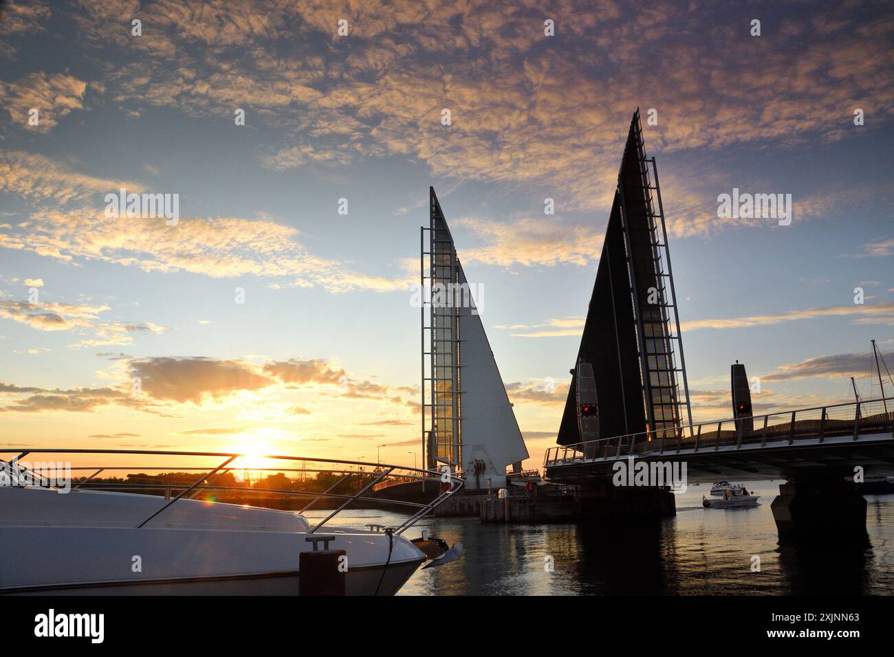 The Twin Sails Bridge also known as The Second Harbour Crossing is a double leaved bascule ...