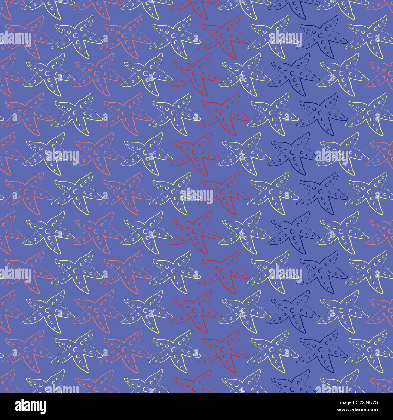 Cute ocean cartoon sea star pattern. Seamless pattern background with ...