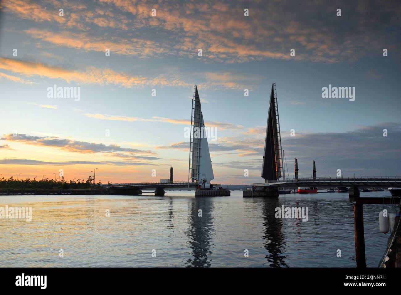 The Twin Sails Bridge also known as The Second Harbour Crossing is a double-leaved bascule ...