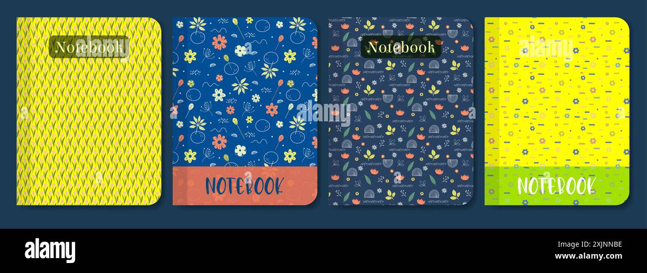 Flourish pattern design for notebook cover. Diary with springtime ...