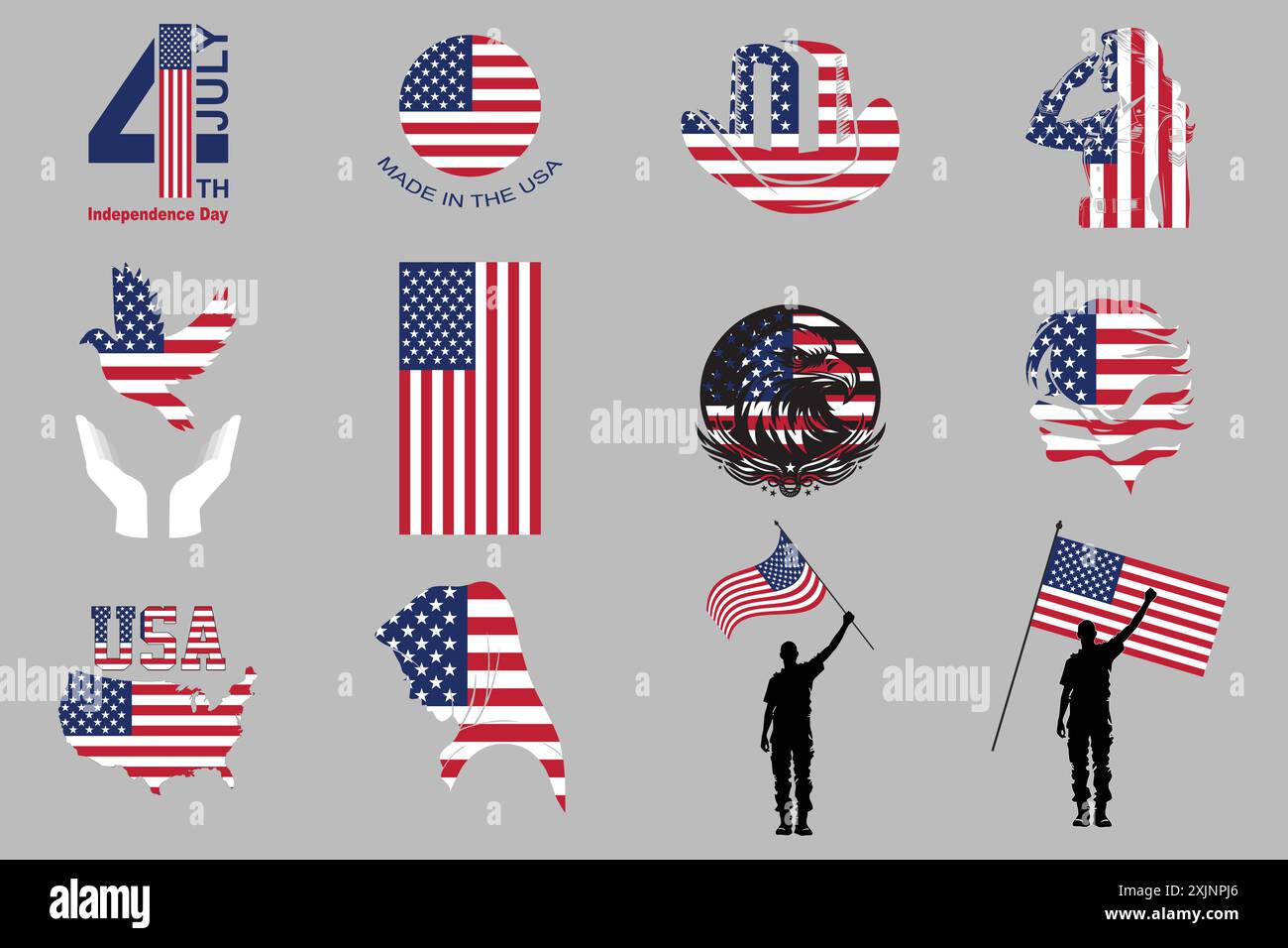 Usa flag pack Stock Vector Images - Alamy