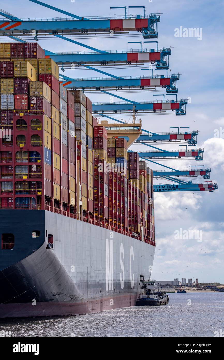 APM Container Terminal, MSC container freighter Mariella being loaded ...