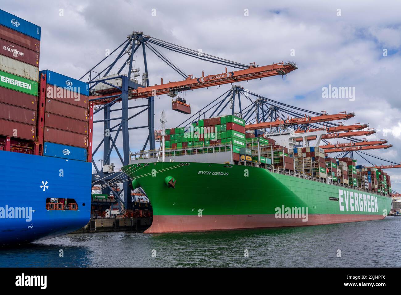 Euromax Container Terminal, container freighter Ever Genius, Evergreen ...