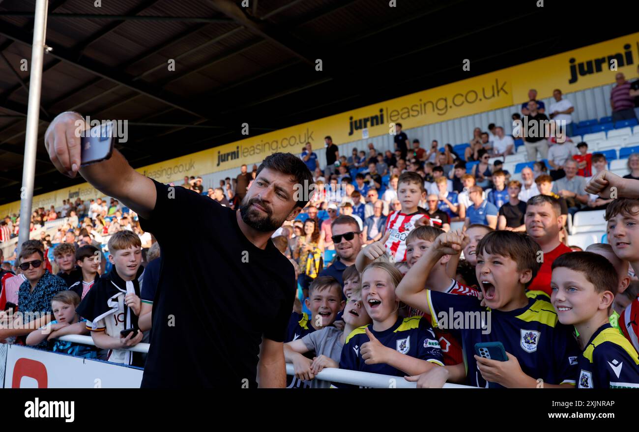 Southampton manager Russell Martin meets fans at half-time during the ...