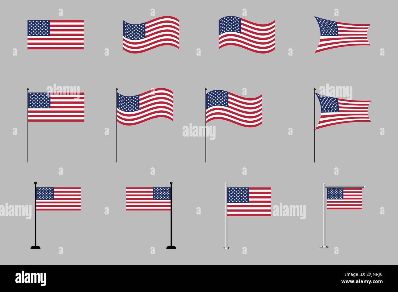 Flag of USA Set Stock Vector Image & Art - Alamy