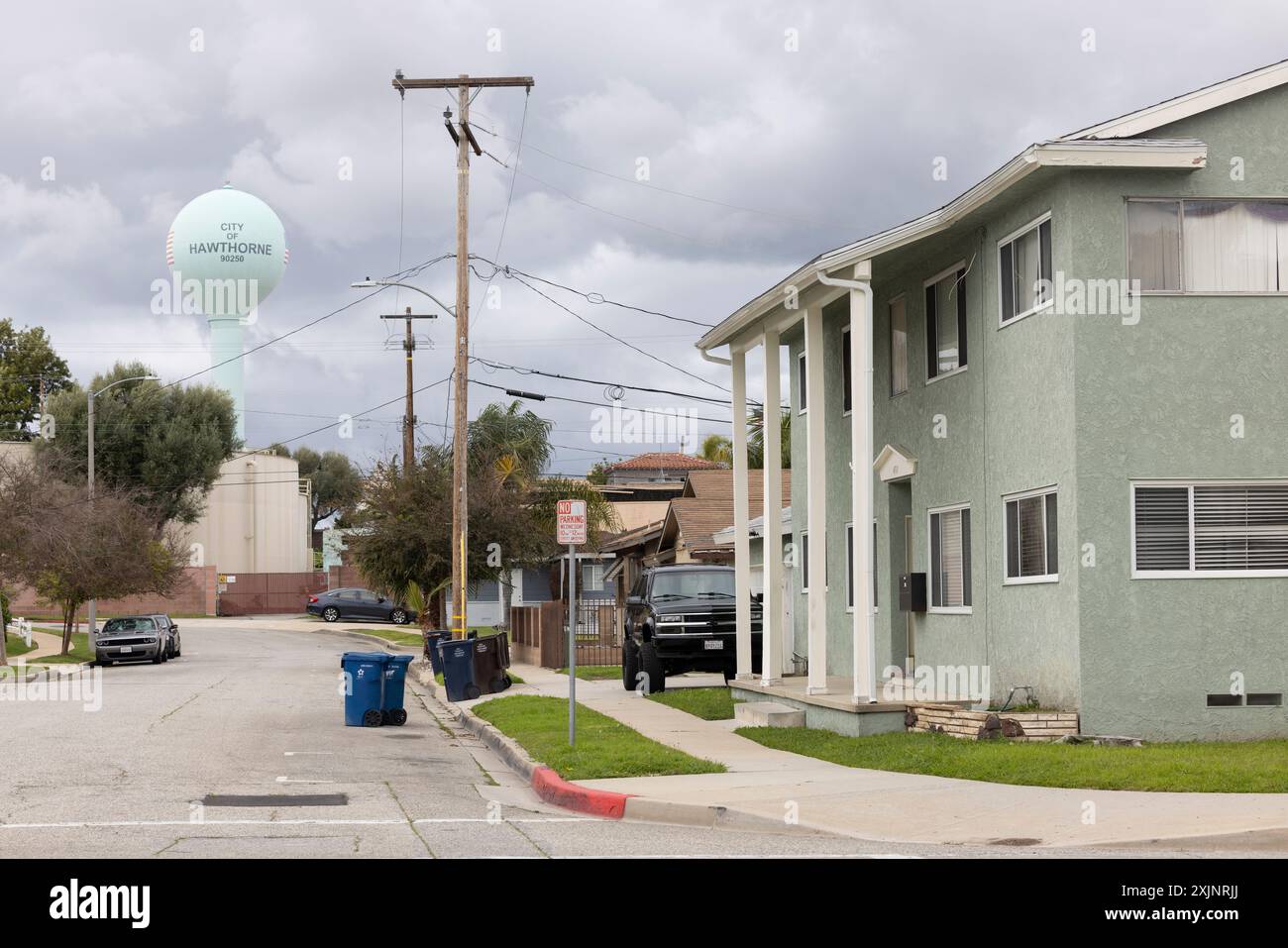 Hawthorne, California, USA - March 6, 2024: Cloudy afternoon light ...