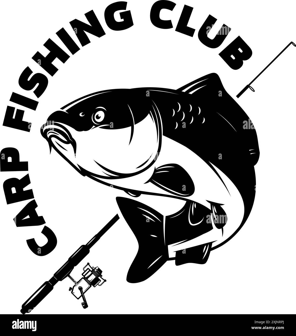 Carp fishing. Emblem template with carp fish. Design element for logo ...