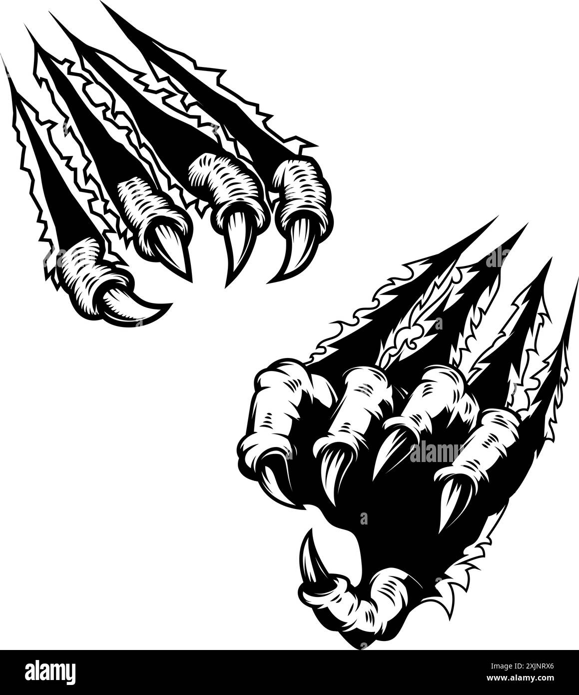 Monster claws scratching background. For poster, t shirt, decoration. Vector illustration Stock ...