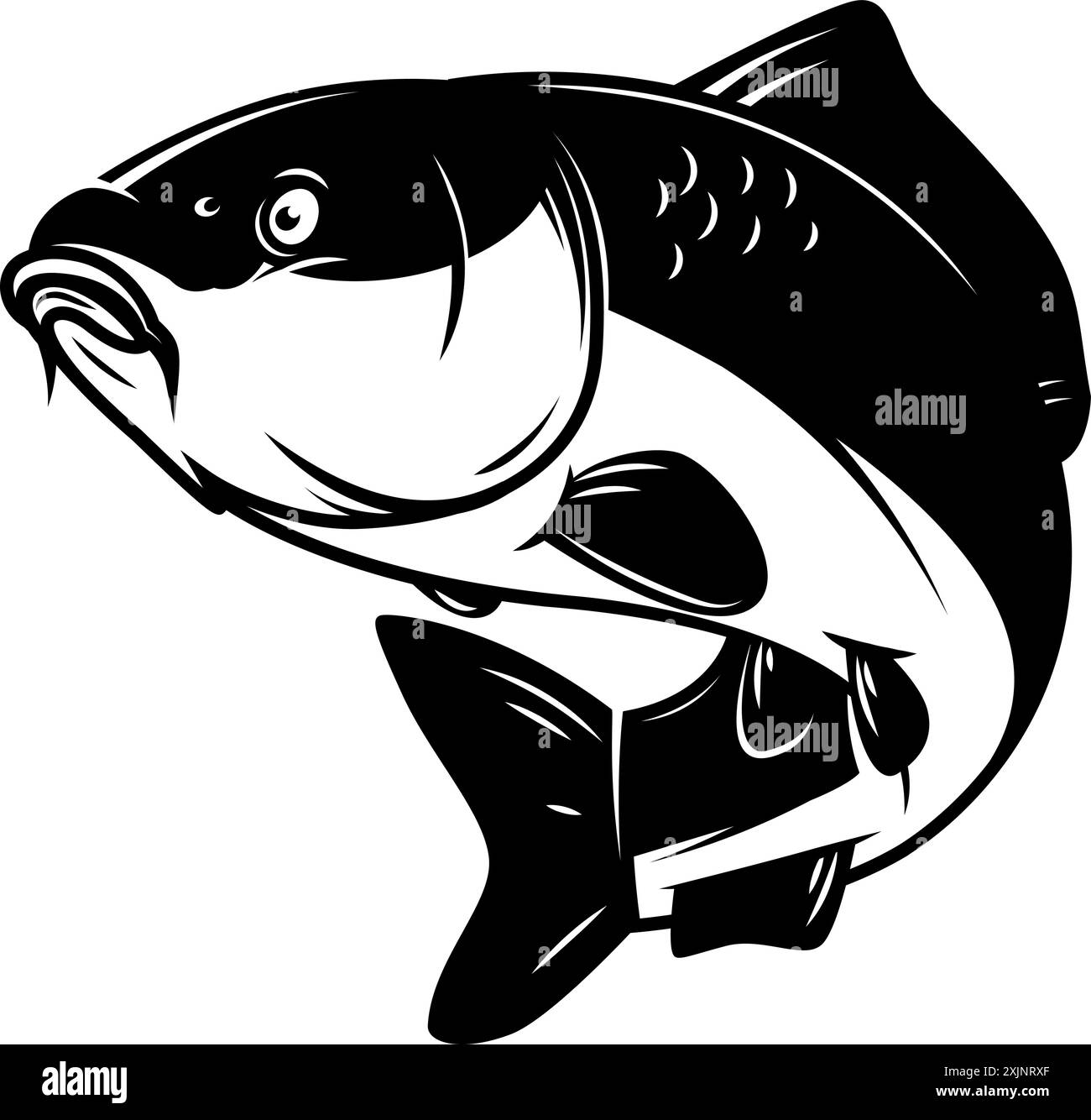 Carp fish isolated on white background. Design element for logo, emblem ...