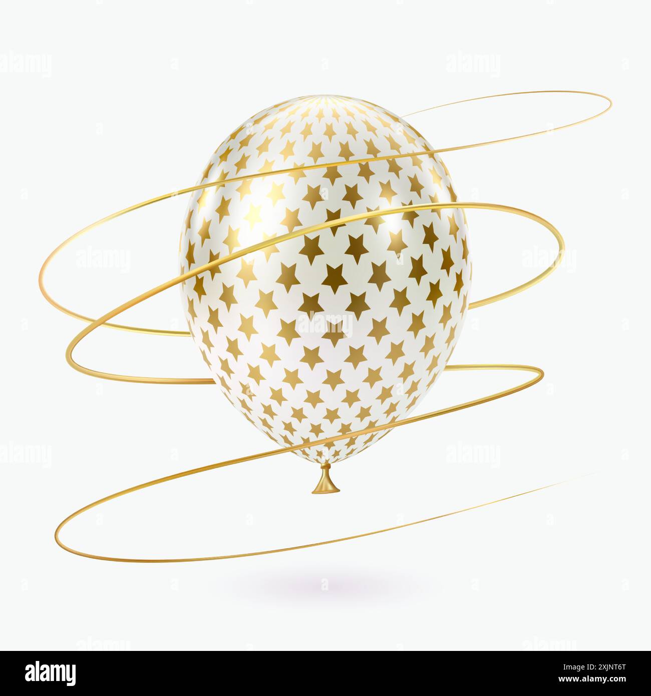 Gold White balloon. Luxury realistic balloons. Star pattern Stock ...