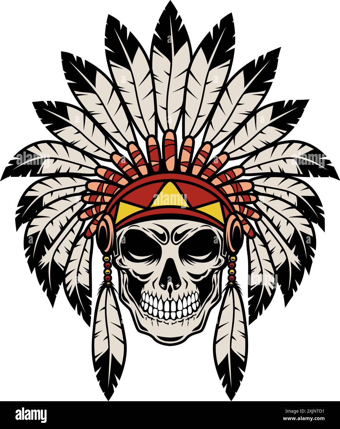 Indian Skull With Headdress