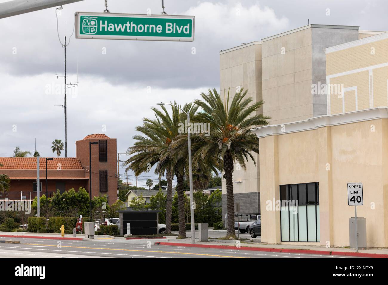 Hawthorne, California, USA - March 6, 2024: Cloudy afternoon light ...