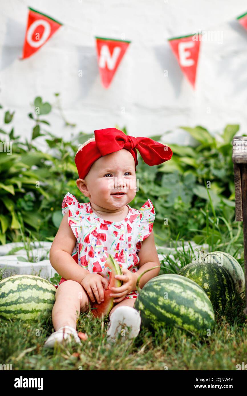 Watermelon happy birthday banner hi-res stock photography and images ...