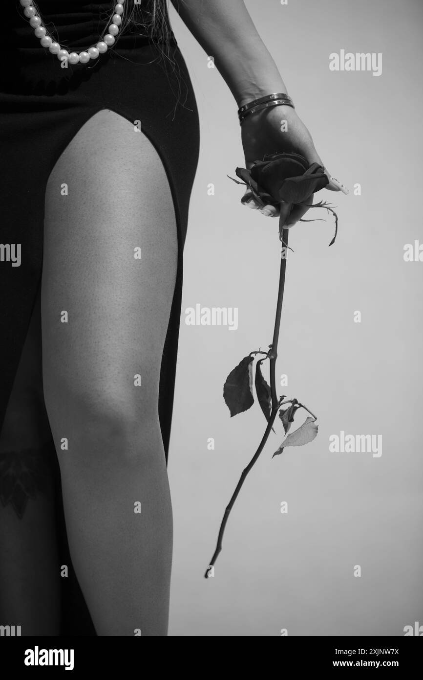 Showcasing elegant attire Black and White Stock Photos & Images - Alamy