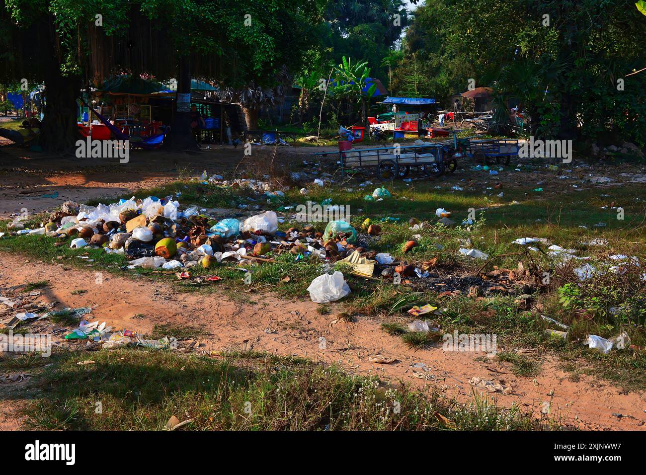 Trash in the nature in cambodia Stock Photo - Alamy