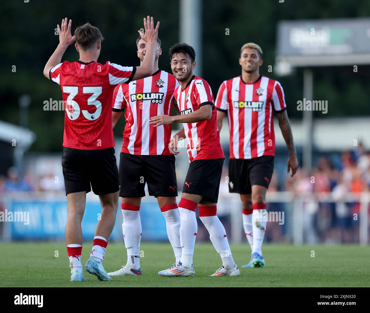 Southampton's Yukinari Sugawara (second right) celebrates scoring their ...