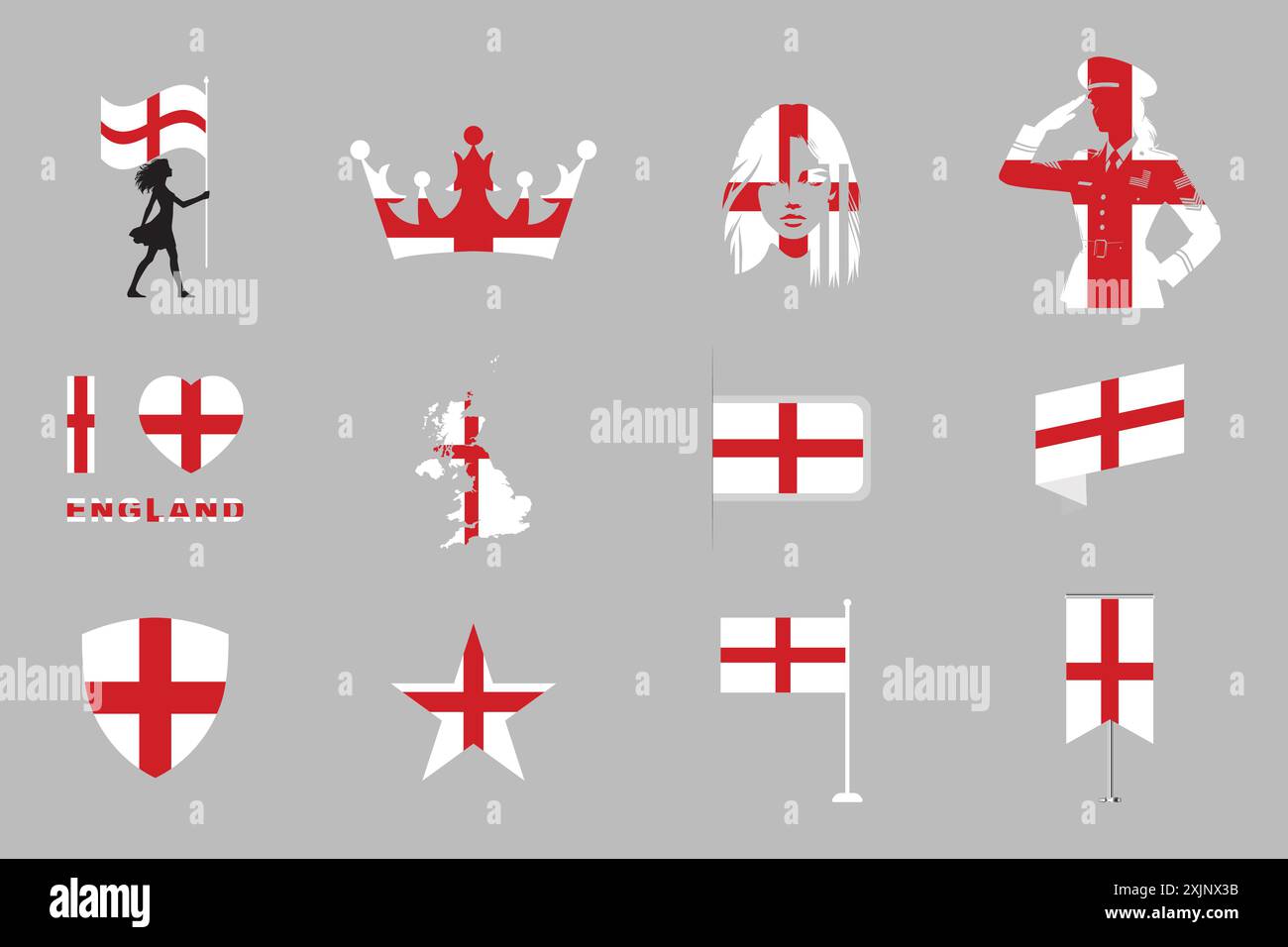 Flag of England Set Stock Vector Image & Art - Alamy