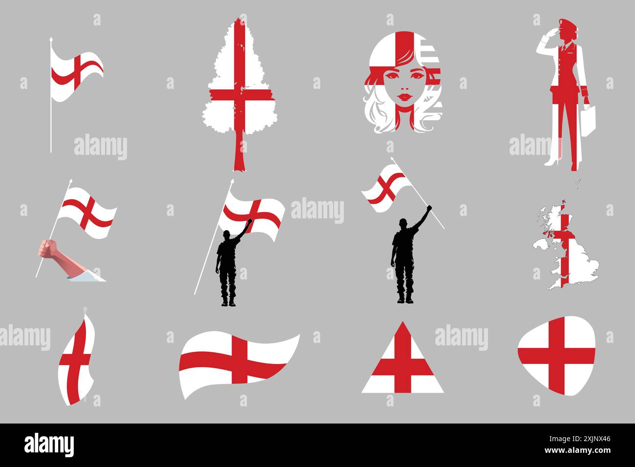 Flag of England Set Stock Vector Image & Art - Alamy