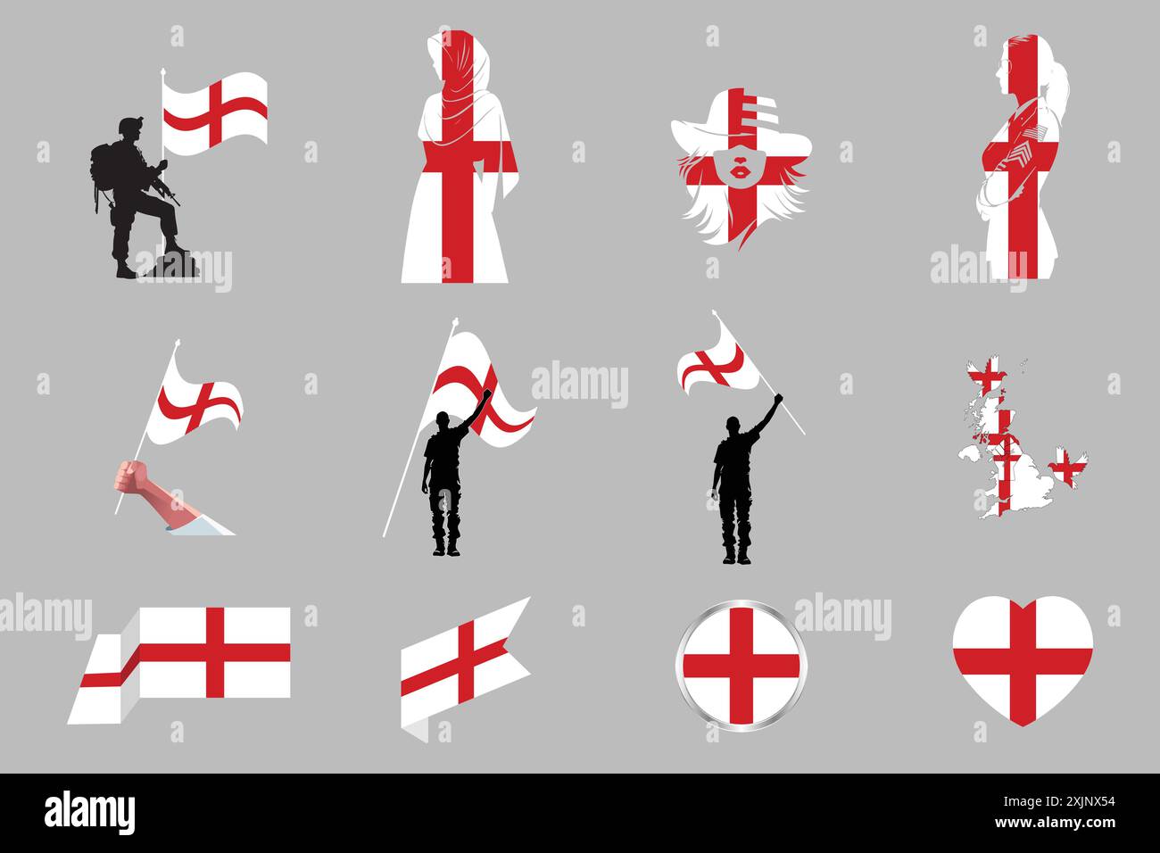 Flag of England Set Stock Vector Image & Art - Alamy