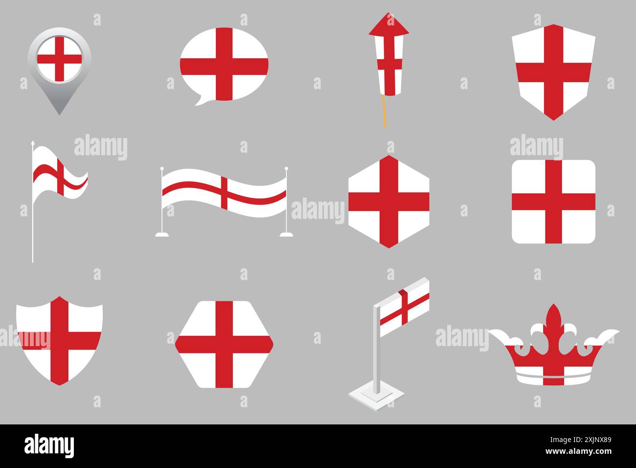 Flag of England Set Stock Vector Image & Art - Alamy