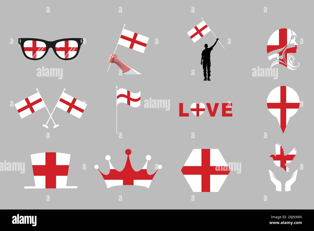 Flag of England Set Stock Vector Image & Art - Alamy