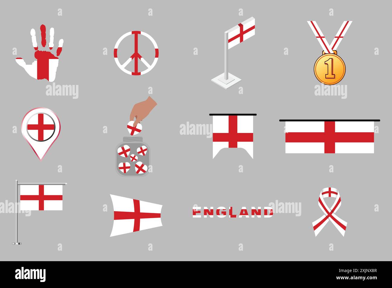 Flag of England Set Stock Vector Image & Art - Alamy