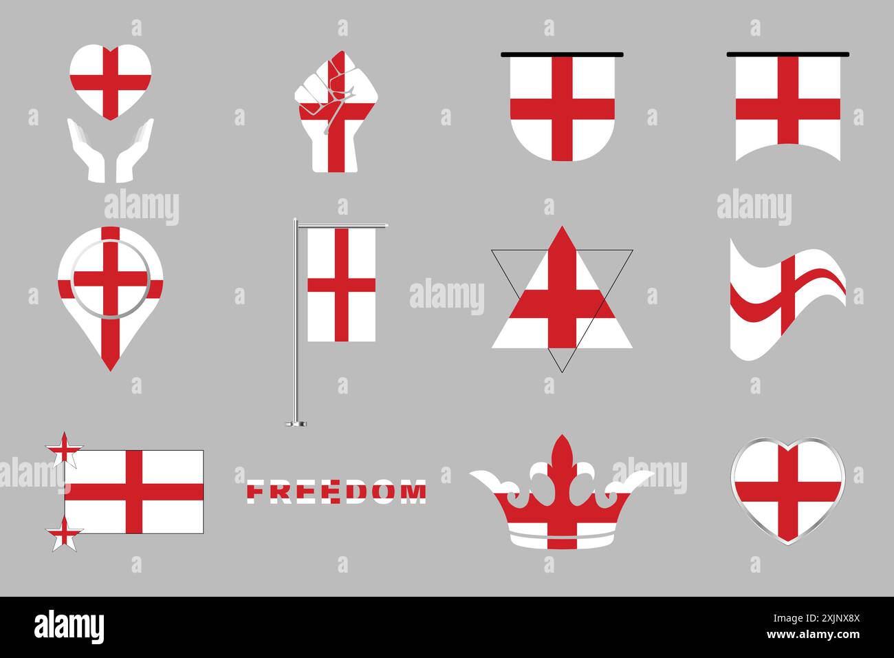 Flag of England Set Stock Vector Image & Art - Alamy